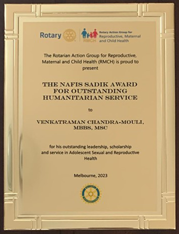 Rotary-International-Award | Dr. Venkatraman Chandra-Mouli